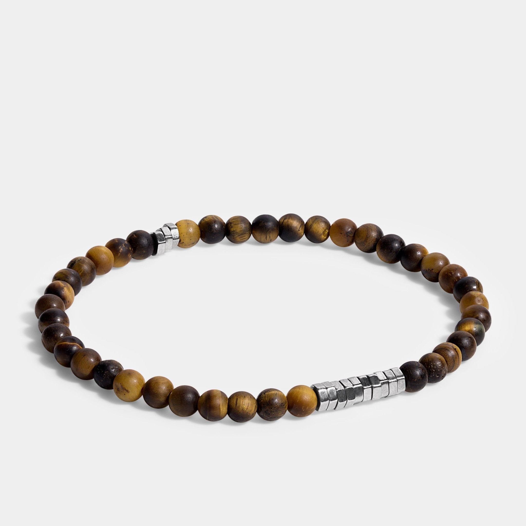 Elegatto - Tiger Stone Bracelet with Stainless Steel Clasp - Elegatto