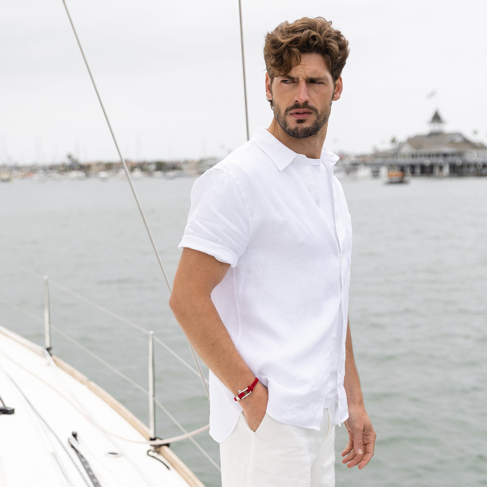 Alchor Platinum Red Bracelet - Elegatto